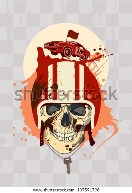 Racing Design Template Racer Skull Stock Vector (Royalty Free) 107591798