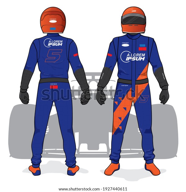 Racing Driver Uniform Template Mockup Design: vetor stock (livre de ...