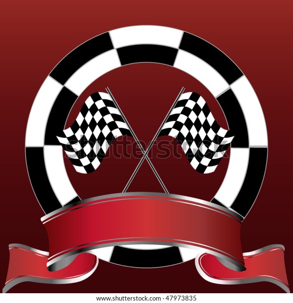 Racing Emblem Red Rally Flags Banner Stock Vector (Royalty Free) 47973835