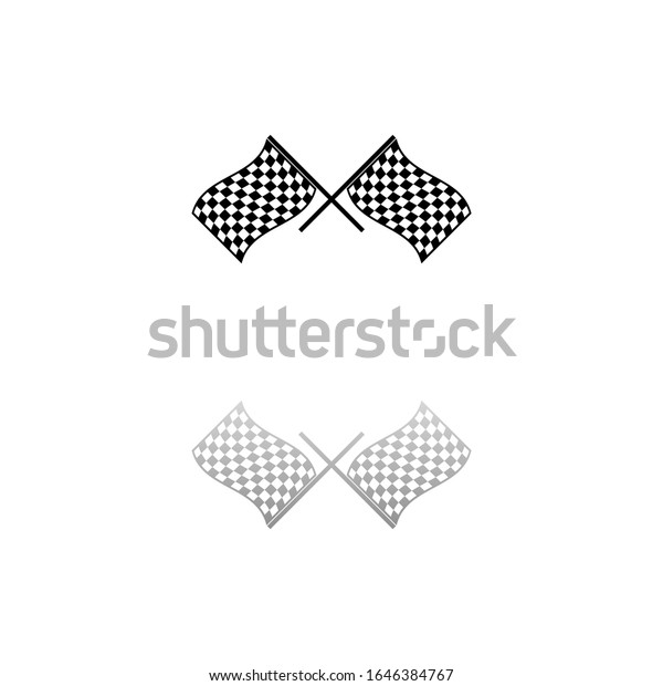 Racing Flag Black Symbol On White Stock Vector (Royalty Free ...