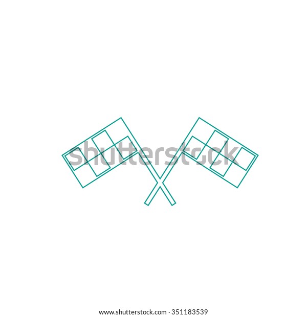 Racing Flag Outline Vector Icon On Stock Vector (Royalty Free ...