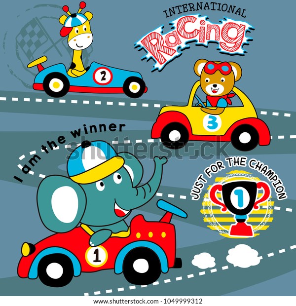 Racing Game Animal Cartoon Vector: vetor stock (livre de direitos ...