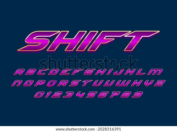 Racing Game Style Custom Font Alphabet Stock Vector (Royalty Free ...