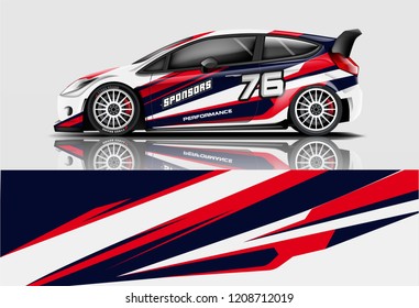 Racing Hatchback Car Wrap Decal Sticker Stock Vector (Royalty Free ...