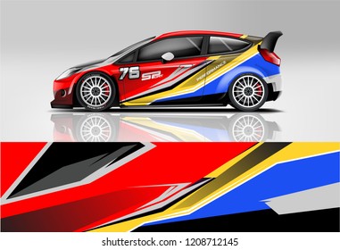 Racing Hatchback Car Wrap Decal Sticker Stock Vector (Royalty Free ...