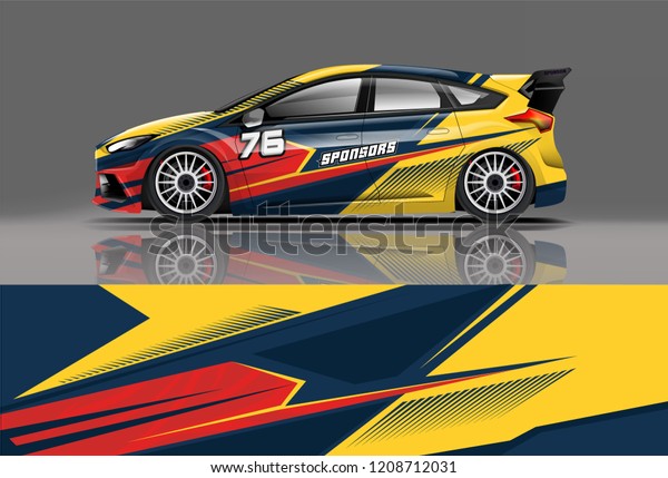 Racing Hatchback Car Wrap Decal Sticker 스톡 벡터(로열티 프리) 1208712031 ...