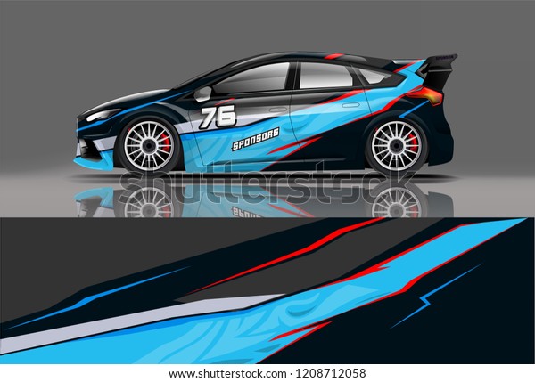 Racing Hatchback Car Wrap Decal Sticker Stock Vector (Royalty Free ...