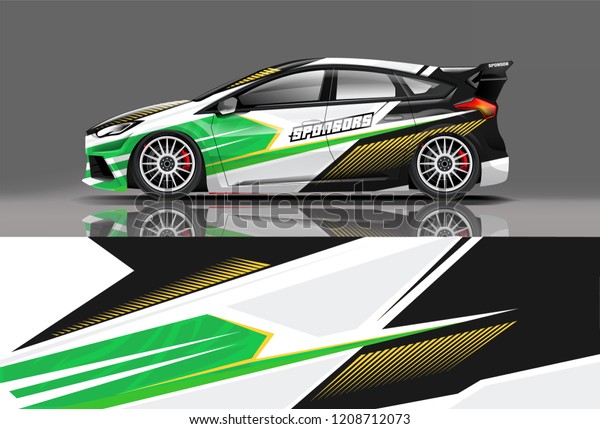 Racing Hatchback Car Wrap Decal Sticker 스톡 벡터(로열티 프리) 1208712073 ...