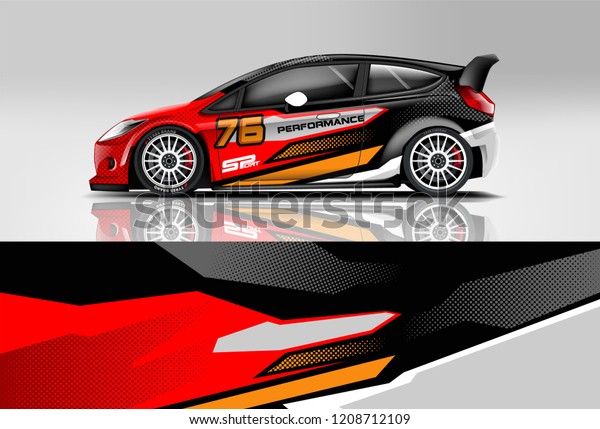 Racing Hatchback Car Wrap Decal Sticker Stock Vector (Royalty Free ...