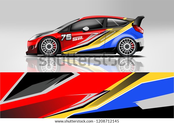 Racing Hatchback Car Wrap Decal Sticker Stock Vector (Royalty Free ...