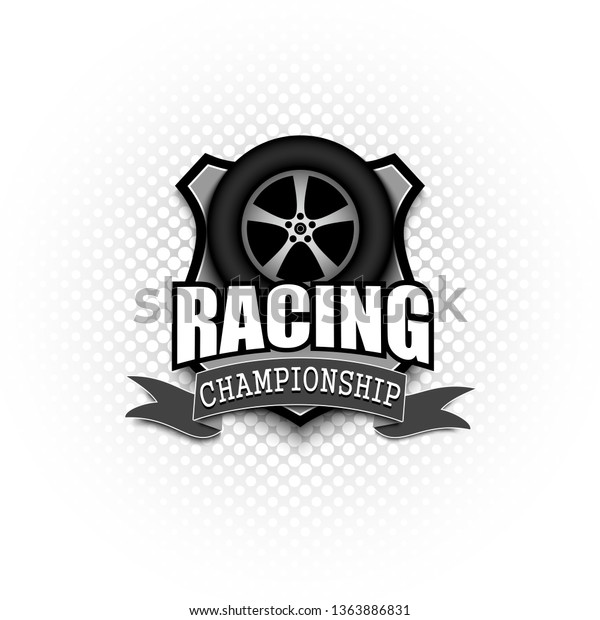 Racing Logo Template Design Black White 스톡 벡터(로열티 프리) 1363886831 ...