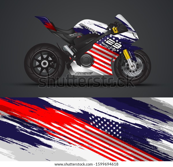 Racing Motorcycle Wrap Decal Vinyl Sticker Stock Vector (Royalty Free ...
