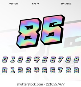 Racing Number Effect Template Designs Stock Vector (Royalty Free ...