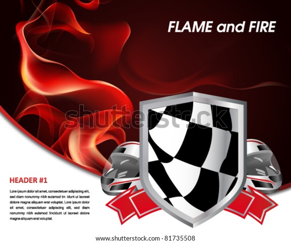 Racing Poster Flames Fire Racing Flag: เวกเตอร์สต็อก (ปลอดค่าลิขสิทธิ์ ...