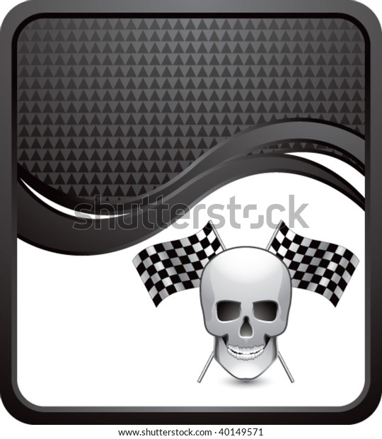 Racing Skull Checkered Flags Black Checkered Stock Vector (Royalty Free ...