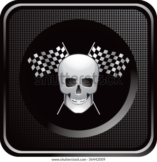Racing Skull Checkered Flags On Black Stock Vector (Royalty Free ...