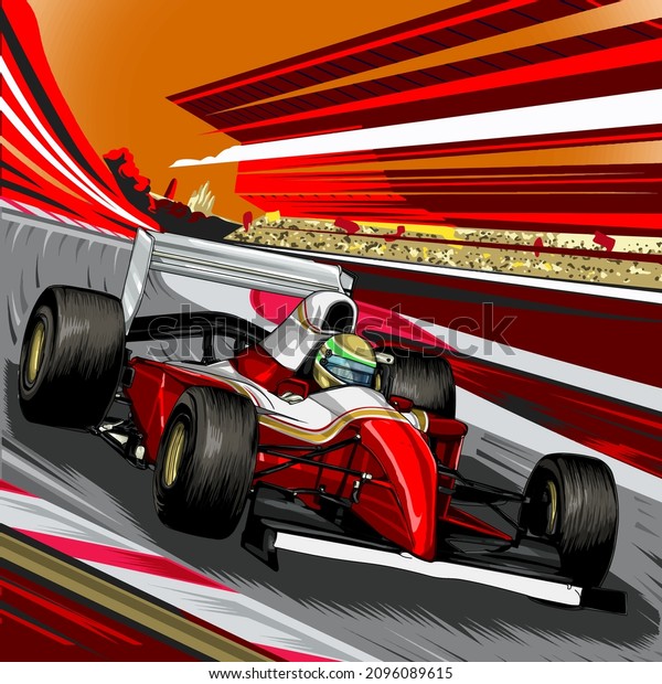 Racing Speed Car Isolated On White Stock Vector (Royalty Free ...