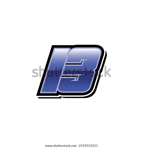 Racing Start Blue Number 13 Vector Stock Vector (Royalty Free ...