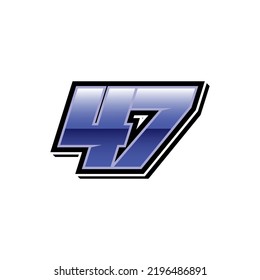 Racing Start Blue Number 47 Vector Stock Vector (Royalty Free ...