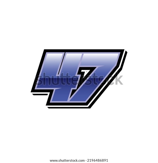 Racing Start Blue Number 47 Vector Stock Vector (Royalty Free ...