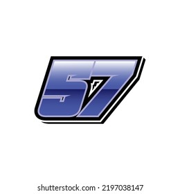 Racing Start Blue Number 57 Vector Stock Vector (Royalty Free ...