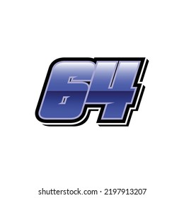 Racing Start Blue Number 64 Vector Stock Vector (Royalty Free ...