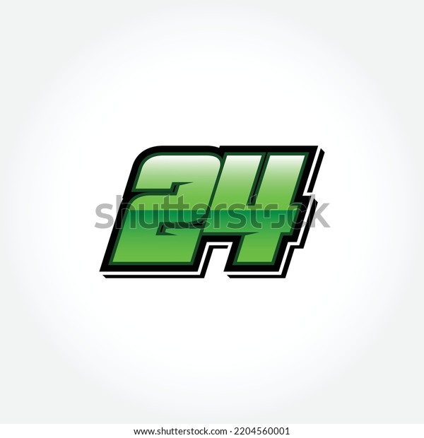 Racing Start Green Number 24 Vector Stock Vector (Royalty Free ...