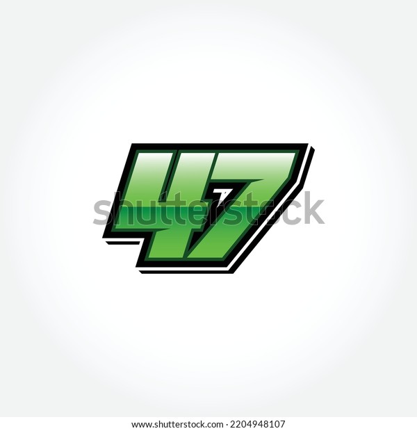 Racing Start Green Number 47 Vector Stock Vector (Royalty Free ...