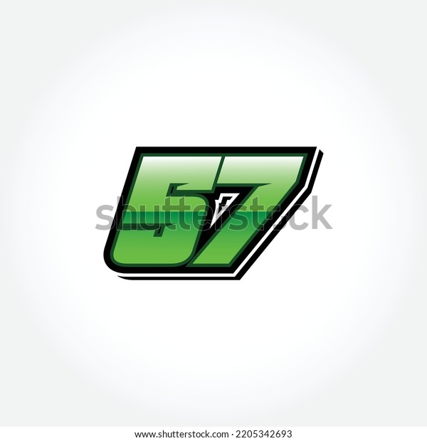 Racing Start Green Number 57 Vector Stock Vector (Royalty Free ...