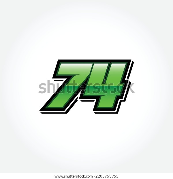 Racing Start Green Number 74 Vector Stock Vector (Royalty Free ...