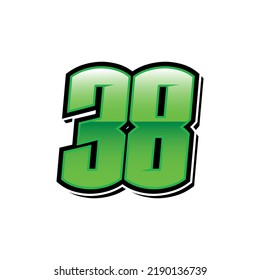 Racing Start Number 38 Vector Template Stock Vector (Royalty Free ...