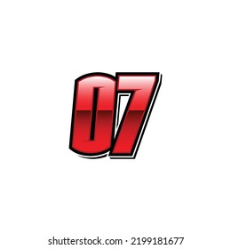 Racing Start Red Number 07 Vector Stock Vector (Royalty Free ...