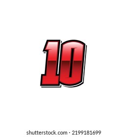 Racing Start Red Number 10 Vector Stock Vector (Royalty Free ...