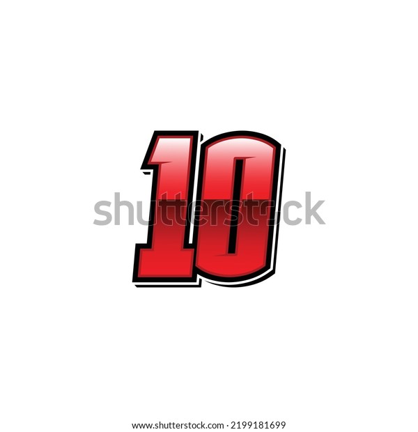 Racing Start Red Number 10 Vector Stock Vector (Royalty Free ...