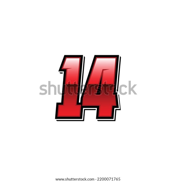 Racing Start Red Number 14 Vector Stock Vector (Royalty Free ...