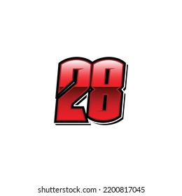 Racing Start Red Number 28 Vector Stock Vector (Royalty Free ...