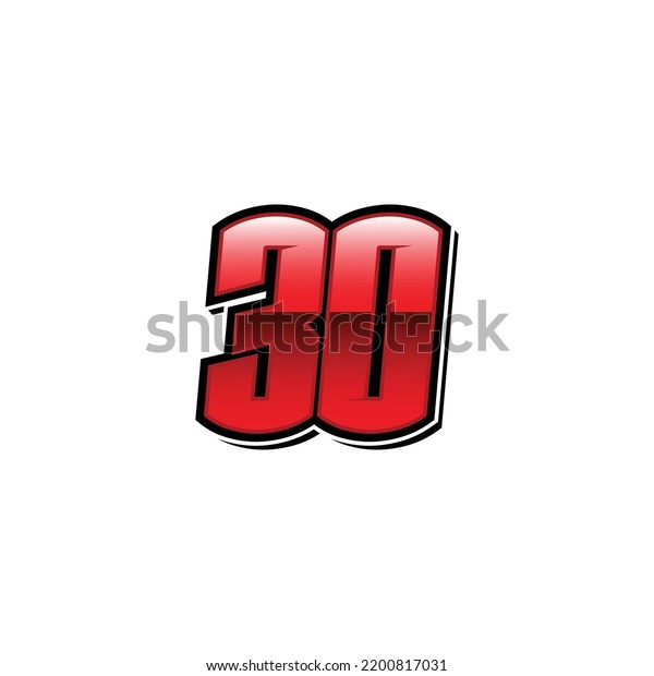 Racing Start Red Number 30 Vector Stock Vector (Royalty Free ...