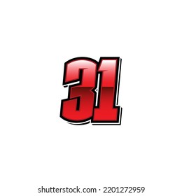 Racing Start Red Number 31 Vector Stock Vector (Royalty Free ...