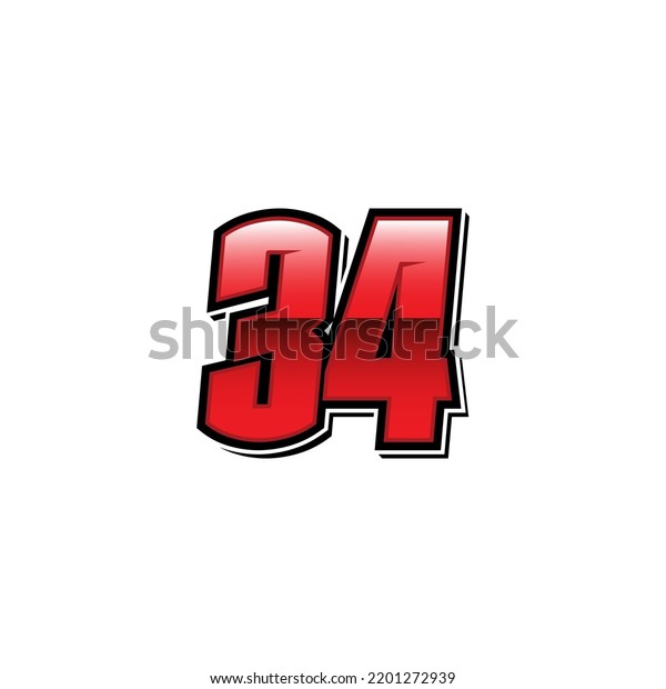 Racing Start Red Number 34 Vector Stock Vector (Royalty Free ...