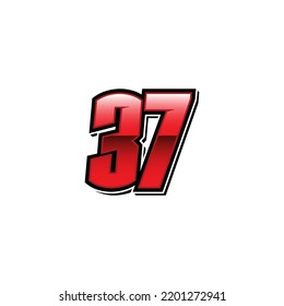 Racing Start Red Number 37 Vector Stock Vector (Royalty Free ...