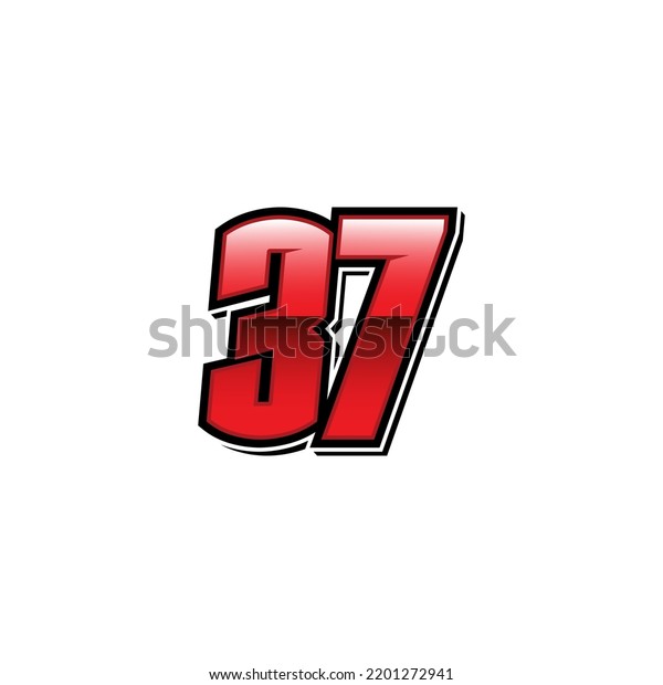 Racing Start Red Number 37 Vector Stock Vector (Royalty Free ...