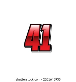 Racing Start Red Number 41 Vector Stock Vector (Royalty Free ...