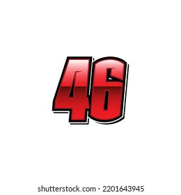 Racing Start Red Number 46 Vector Stock Vector (Royalty Free ...