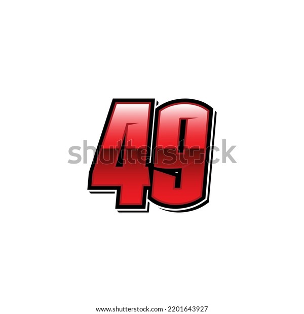 Racing Start Red Number 49 Vector Stock Vector (Royalty Free ...