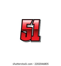 Racing Start Red Number 51 Vector Stock Vector (Royalty Free ...