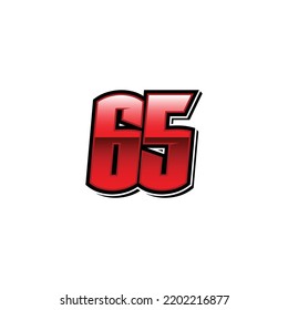 Racing Start Red Number 65 Vector Stock Vector (Royalty Free ...