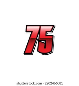 Racing Start Red Number 75 Vector Stock Vector (Royalty Free ...