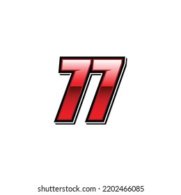 Racing Start Red Number 77 Vector Stock Vector (Royalty Free ...