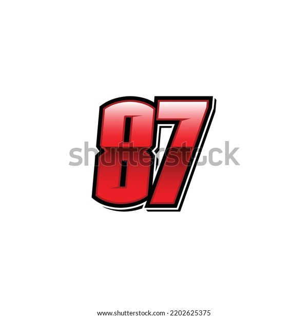Racing Start Red Number 87 Vector Stock Vector (Royalty Free ...