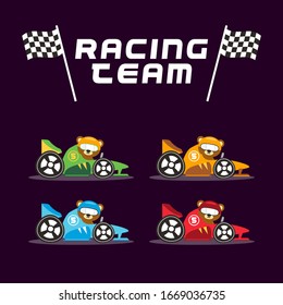 Racing Team Car Cartoon Vector Design Stock Vector (Royalty Free ...